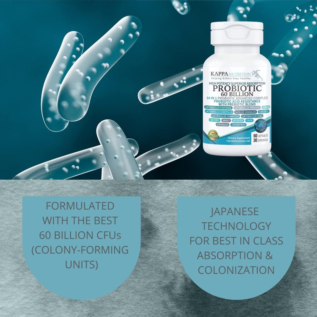 KAPPA NUTRITION Probiotic 60 Billion CFU - 14 in 1 Probiotic for Women ...