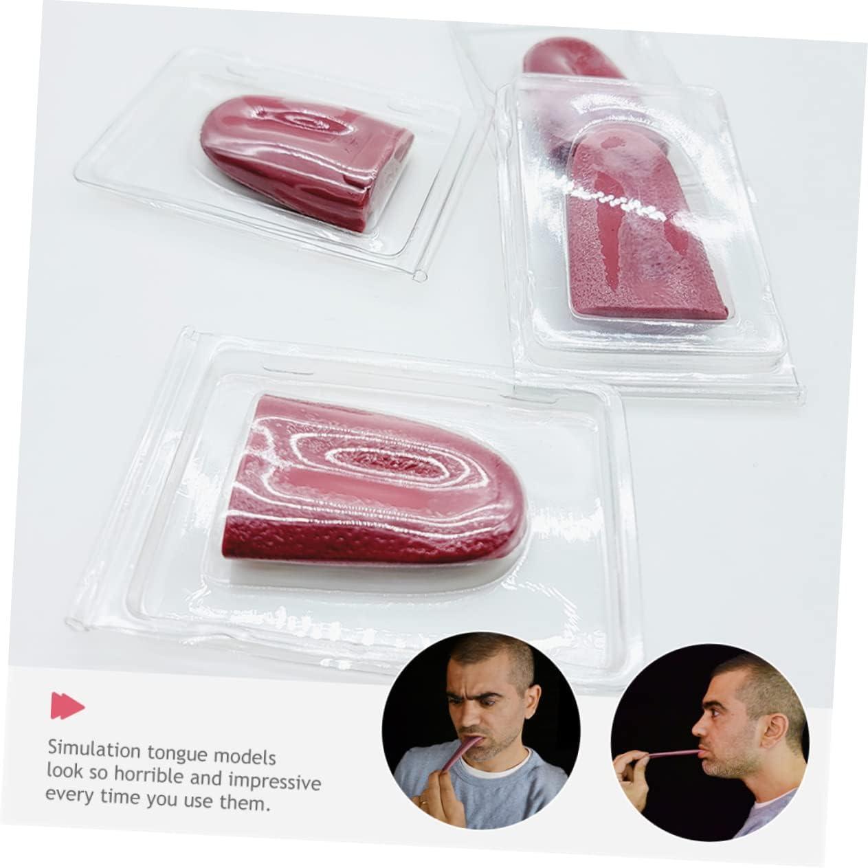 Buy Toyvian 4-Piece Realistic Fake Long Tongue Silicone Props - Perfect ...