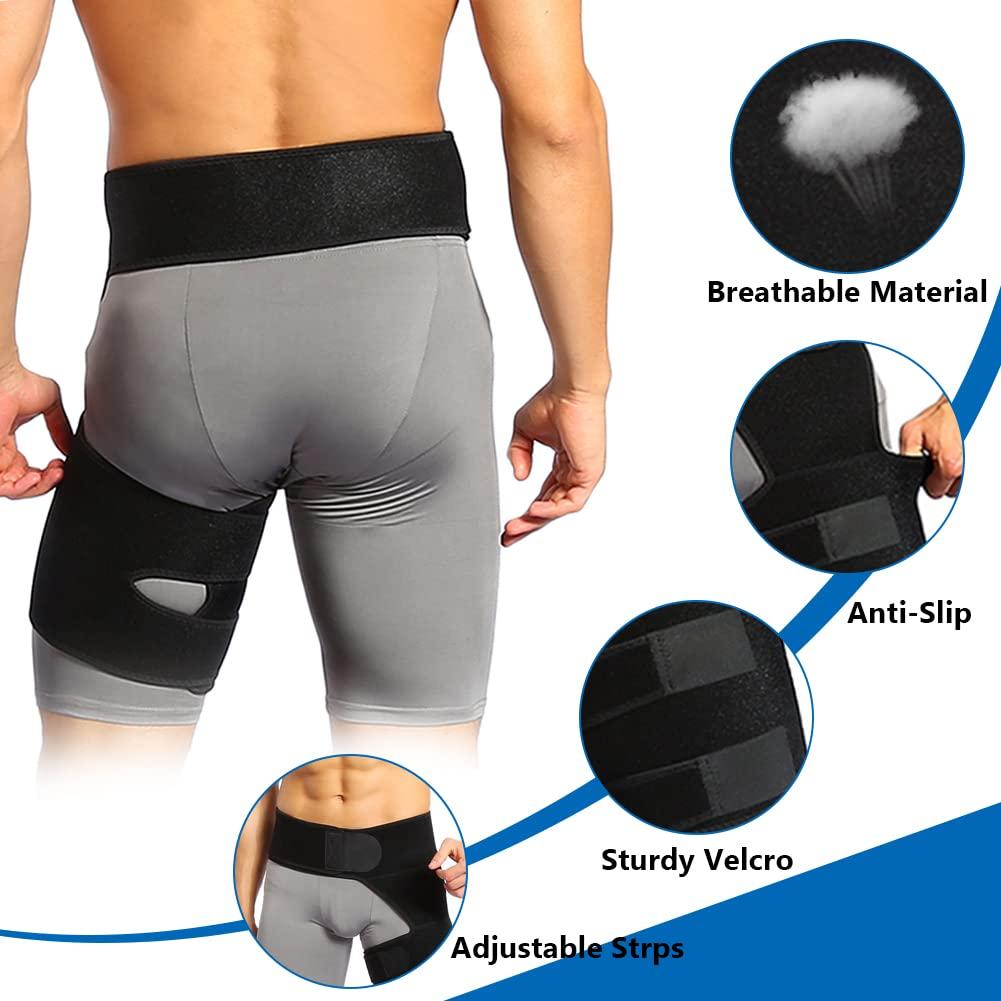 Joyzan Thigh Compression Sleeves - Adjustable Quadriceps Support & Anti ...