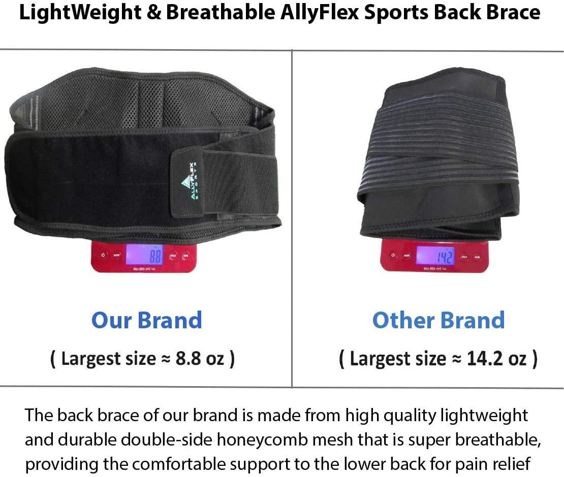 AllyFlex Sports Lightweight Back Brace for Men & Women - Dual Medical ...