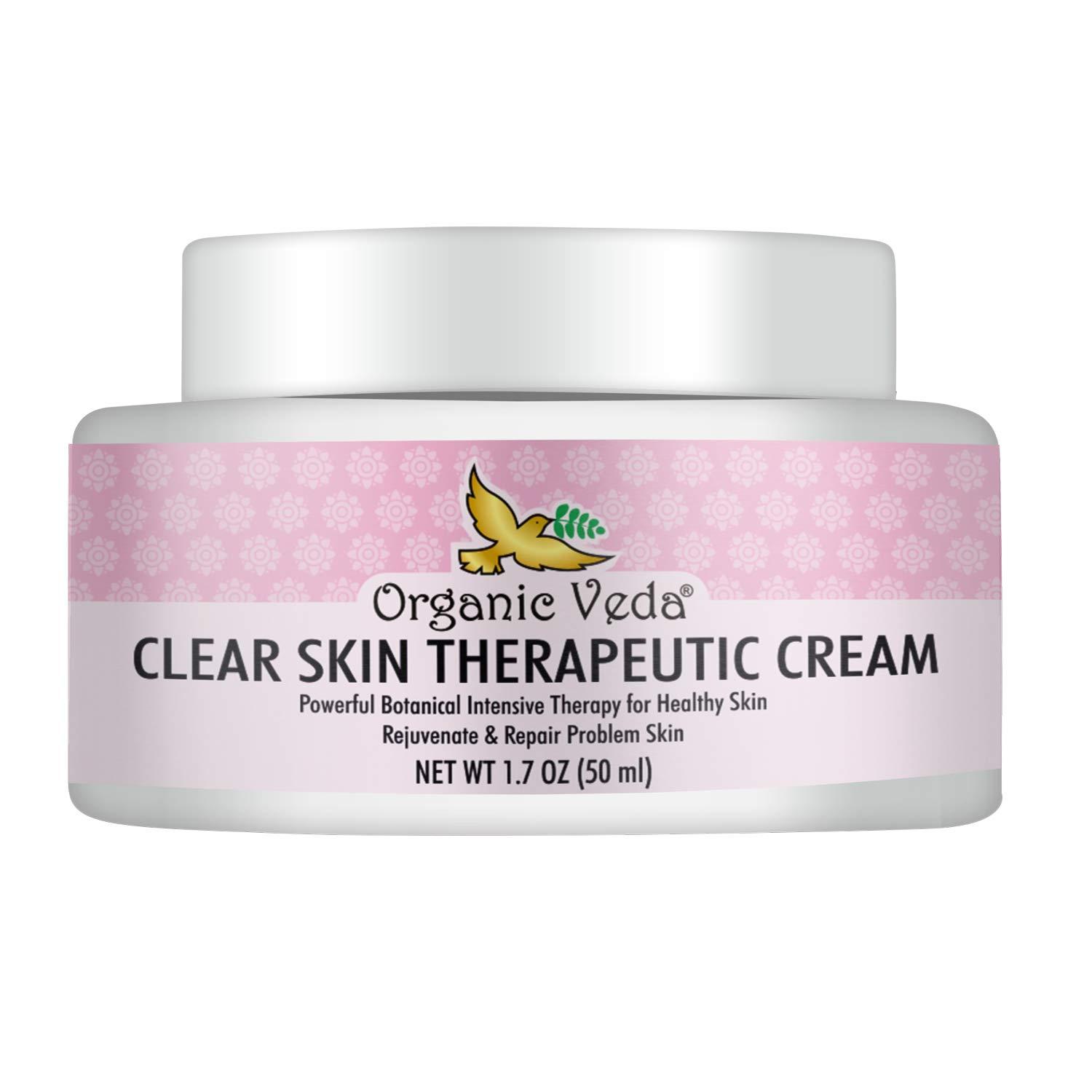 Organic Veda Clear Skin Therapeutic Cream - Rejuvenating Botanicals for ...