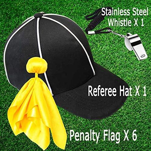 Six Senses Media Penalty Flag Football Flags Set with Referee Hat ...