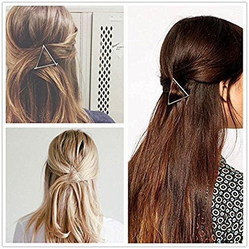 Geometric Triangle Hair Clip - Minimalist Hollow Metal Hairpin in Gold ...