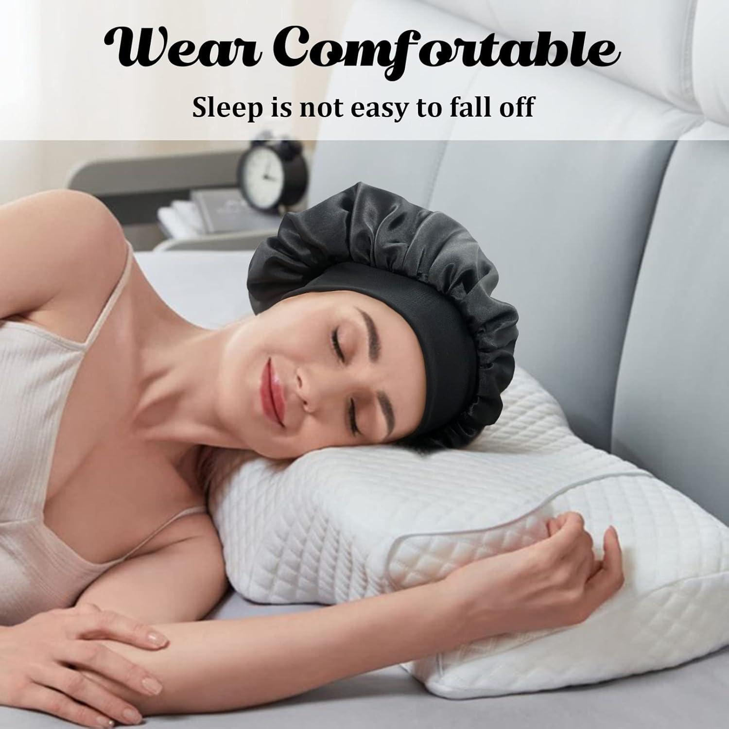 Buy Eupinduo Satin Sleeping Caps - 2 Piece Bonnet for Curly Hair Soft ...