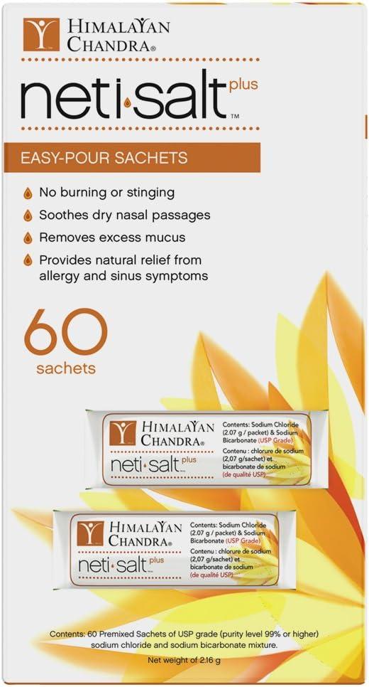 Himalayan Chandra Neti Salt Plus Refill Sachet 60ct - Nasal Wash Salt ...