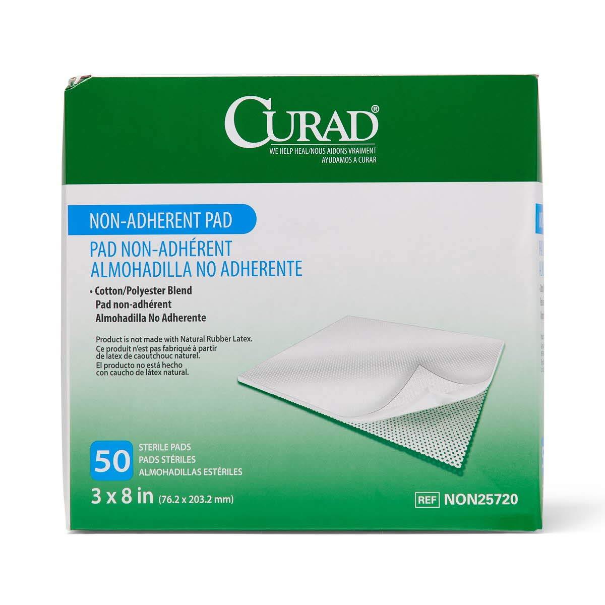 Medline Curad Sterile Non-Adherent Pad, 3x8 (Pack of 50)