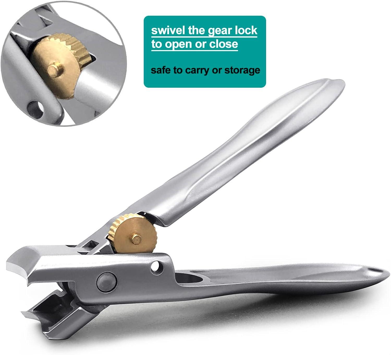 SGNEKOO Wide Jaw Opening Nail Clippers Set with Safety Lock - Heavy ...