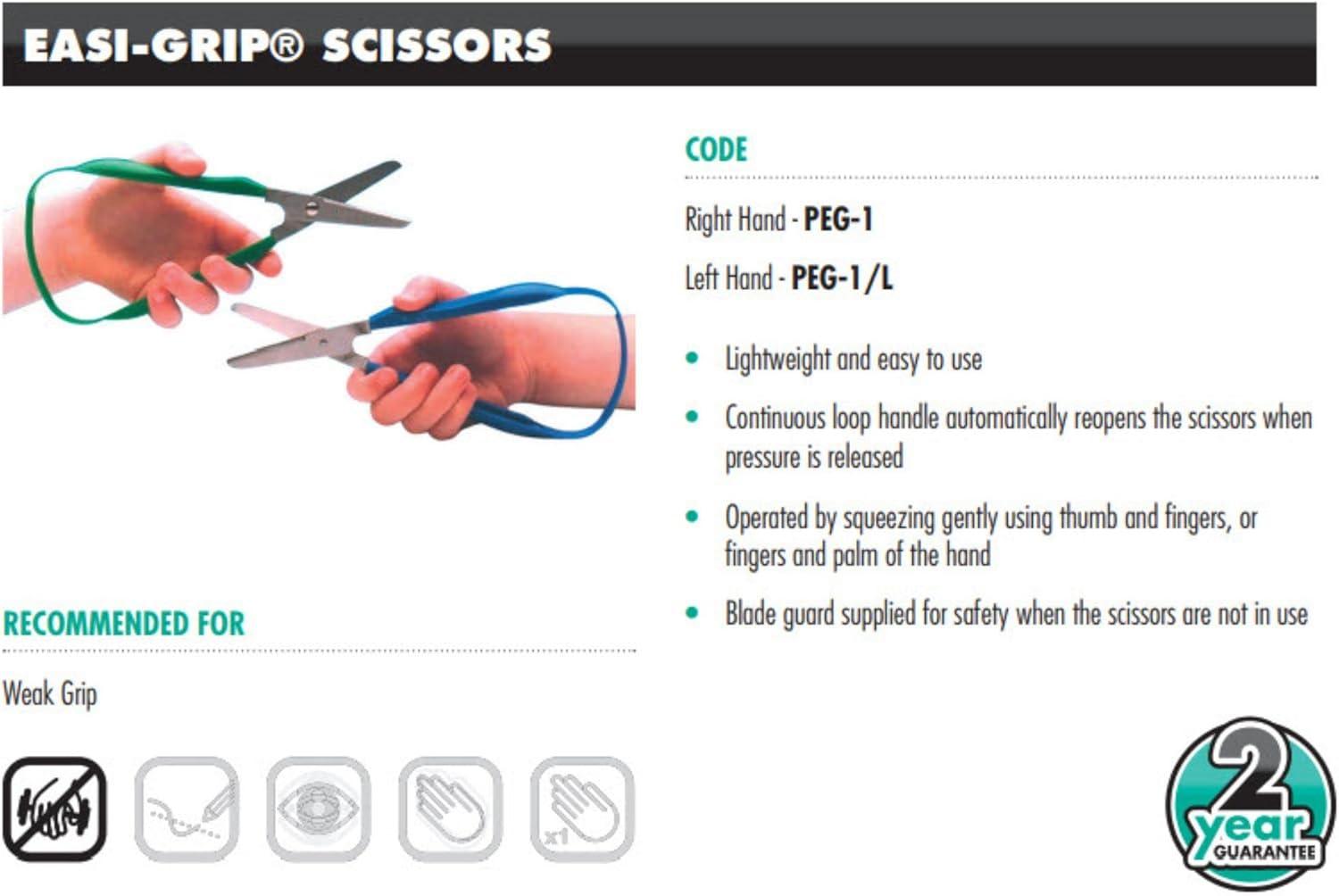 PETA Easi-Grip Left Handed Dual Control Teaching Scissors - Stainless ...