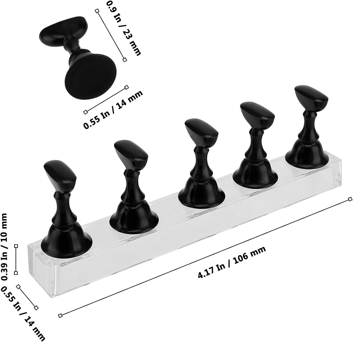 MUKLEI 3 Sets Acrylic Nail Display Stands | Magnetic Nail Practice ...