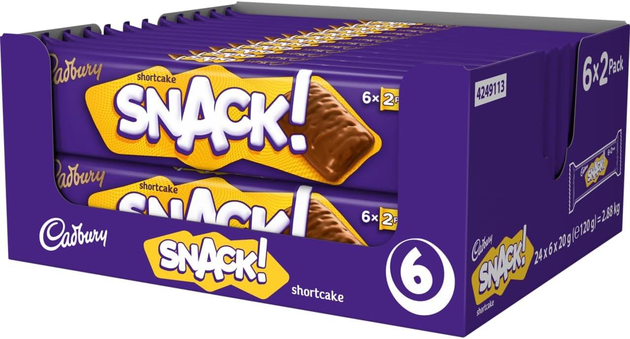 Cadbury Snack Multipack Official 6-Pack of 2 Chocolate-Covered ...