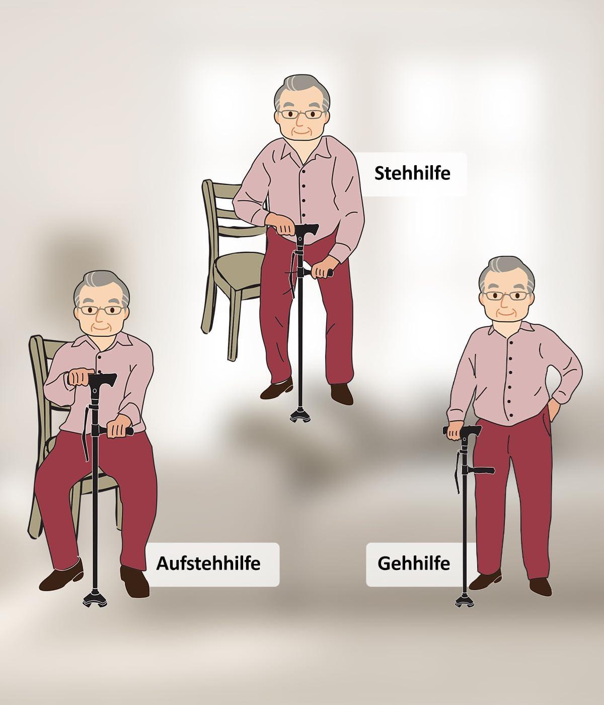 Genius Clever Cane Foldable Walking Stick for Adults Seniors Sturdy ...
