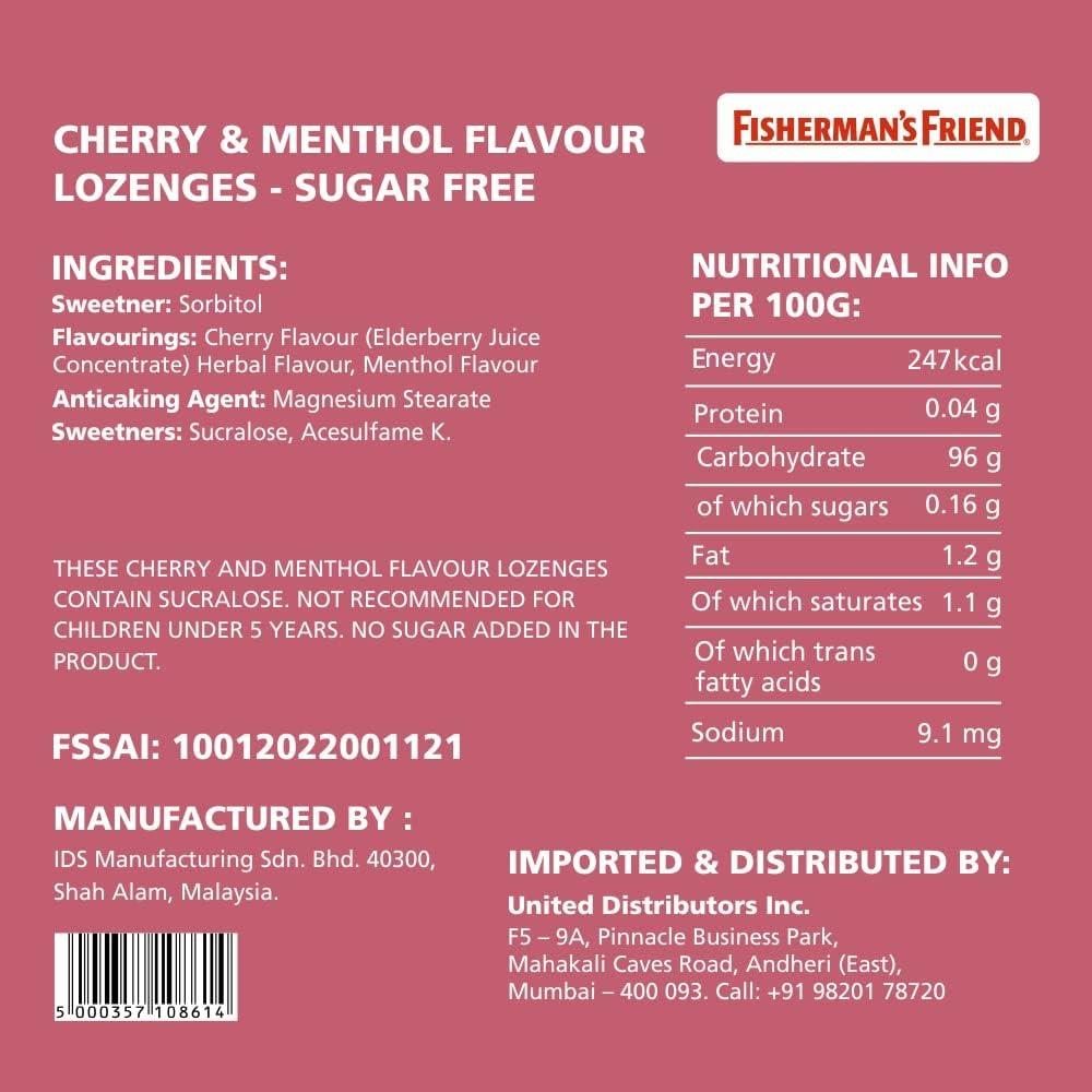 Fisherman's Friend Sugar Free Oral Air Freshener Cherry Soothing Fresh ...