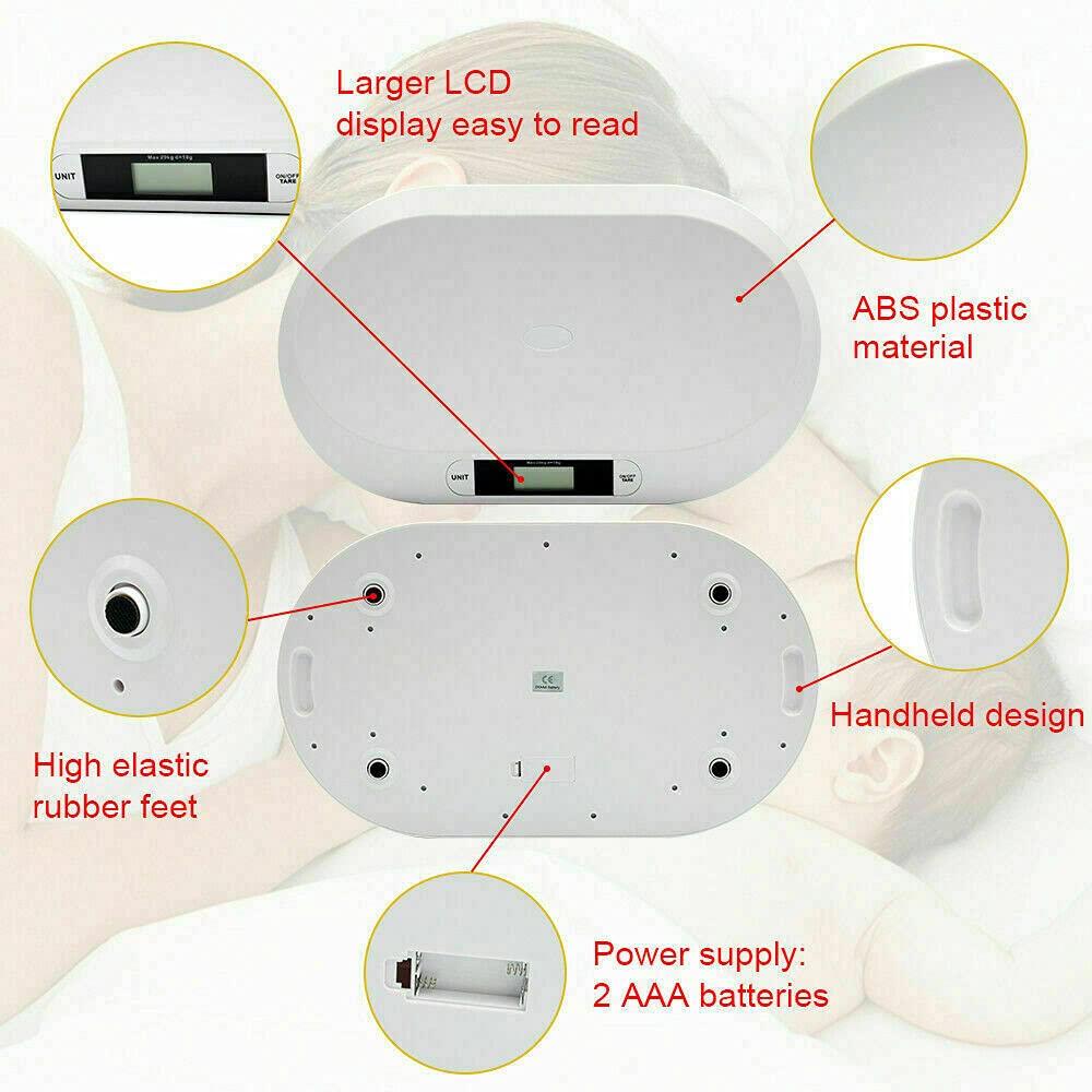 Buy Digital Baby Scales - 20kg Capacity LCD Display Tare Function ...