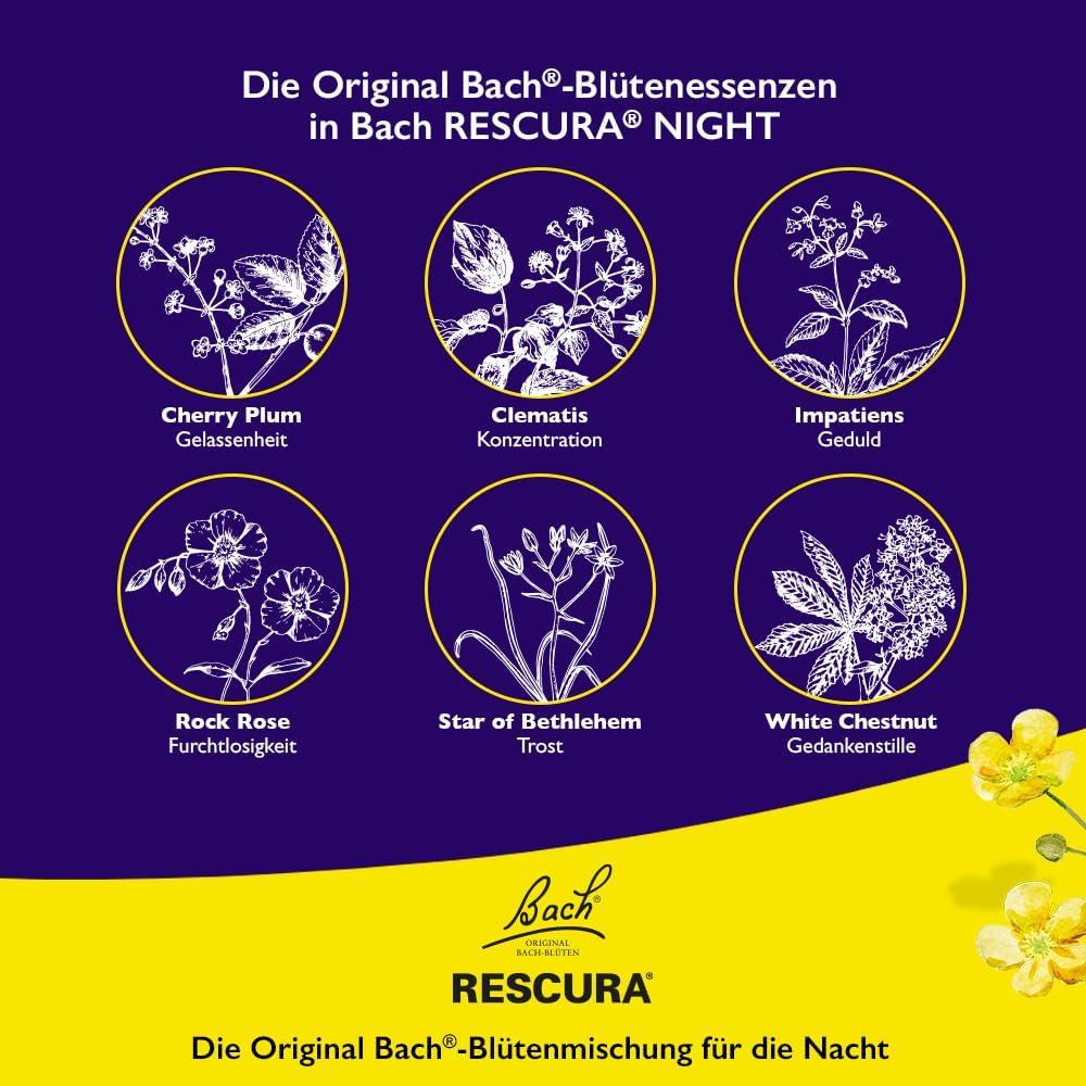 Original Bach Rescura Night Rubber - 60 pcs | Best Bach Flower Mix for ...