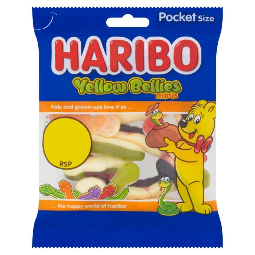 Haribo Yellow Bellies Share Size Sweet Treats 60g Bags Kids Childrens ...