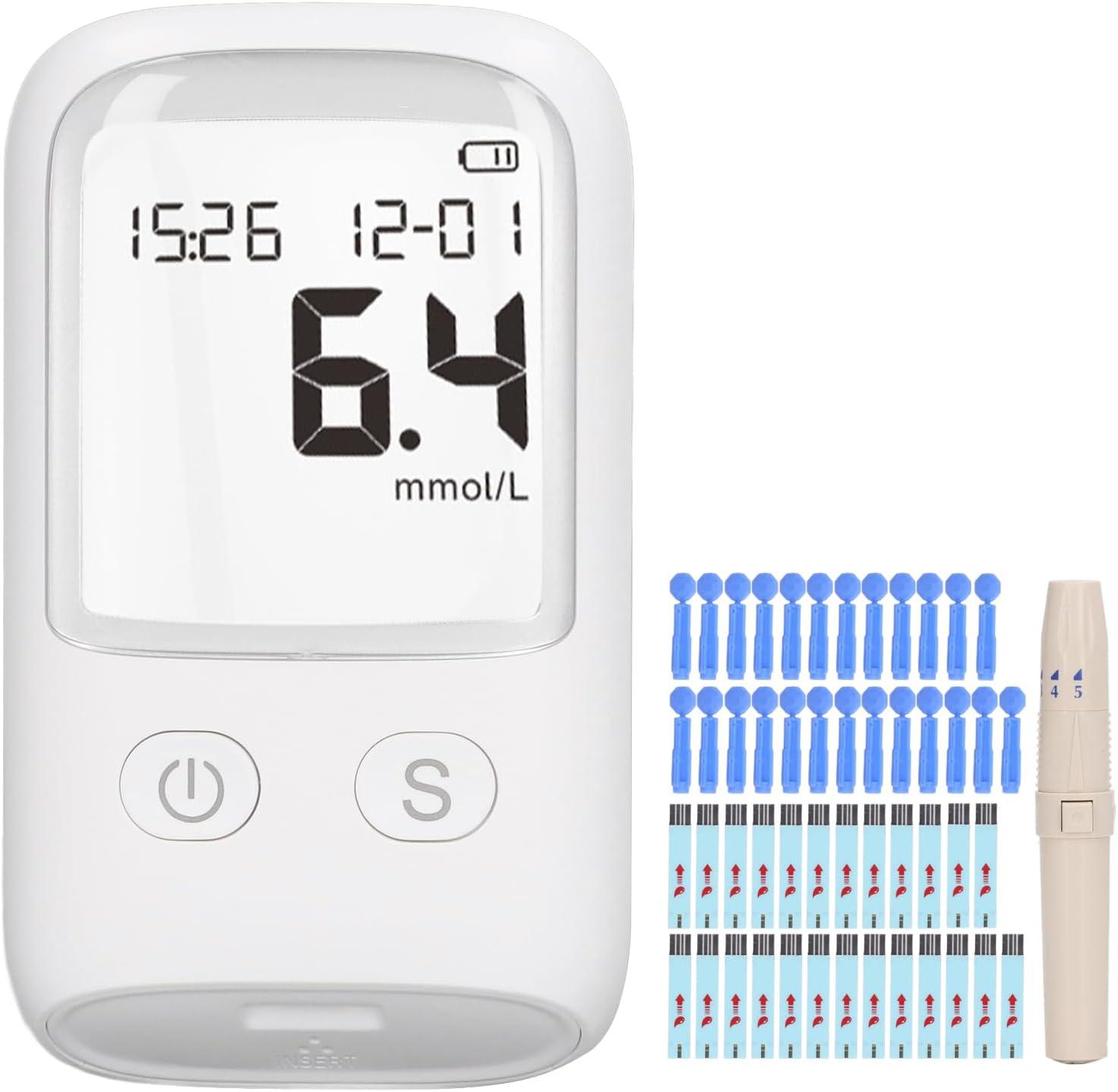 Blood Glucose Monitor Kit - Auto Coding, LCD Display, 25 Lancets, 25 ...