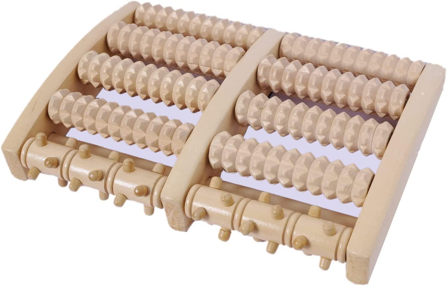 Denformy Wooden Foot Roller for Plantar Fasciitis Relief and Muscle ...