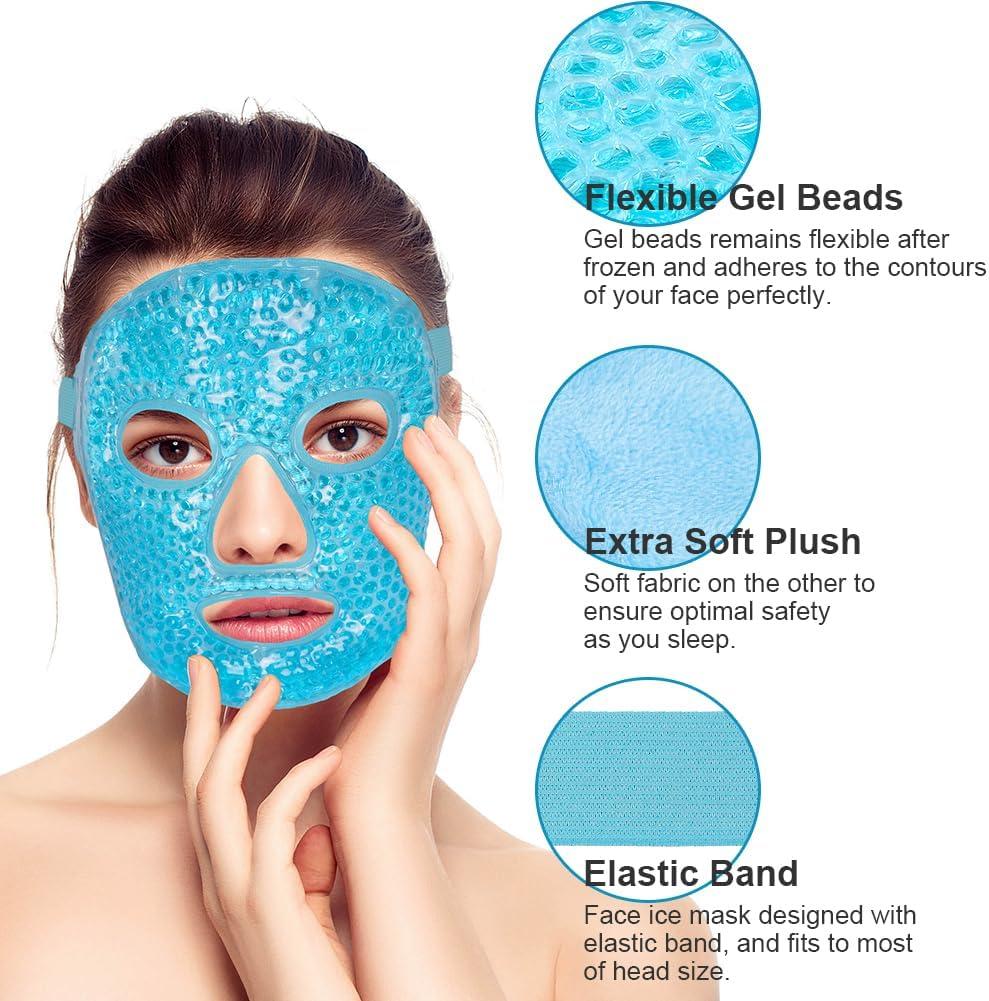 ACWOO Cooling Gel Beads Face & Eye Mask for Puffy Eyes - Hot Cold ...