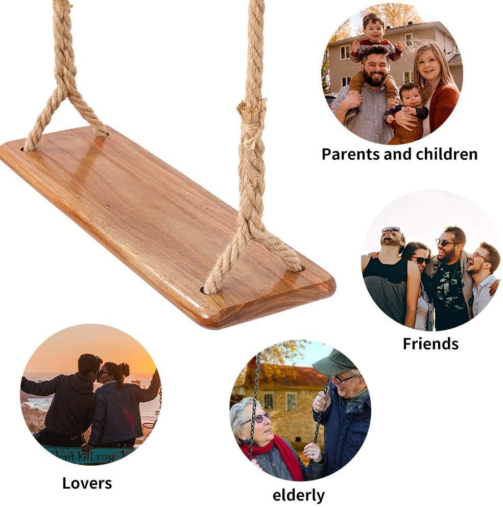 Elm Wood Tree Swing Seat for Children and Adults - Indoor & Outdoor ...