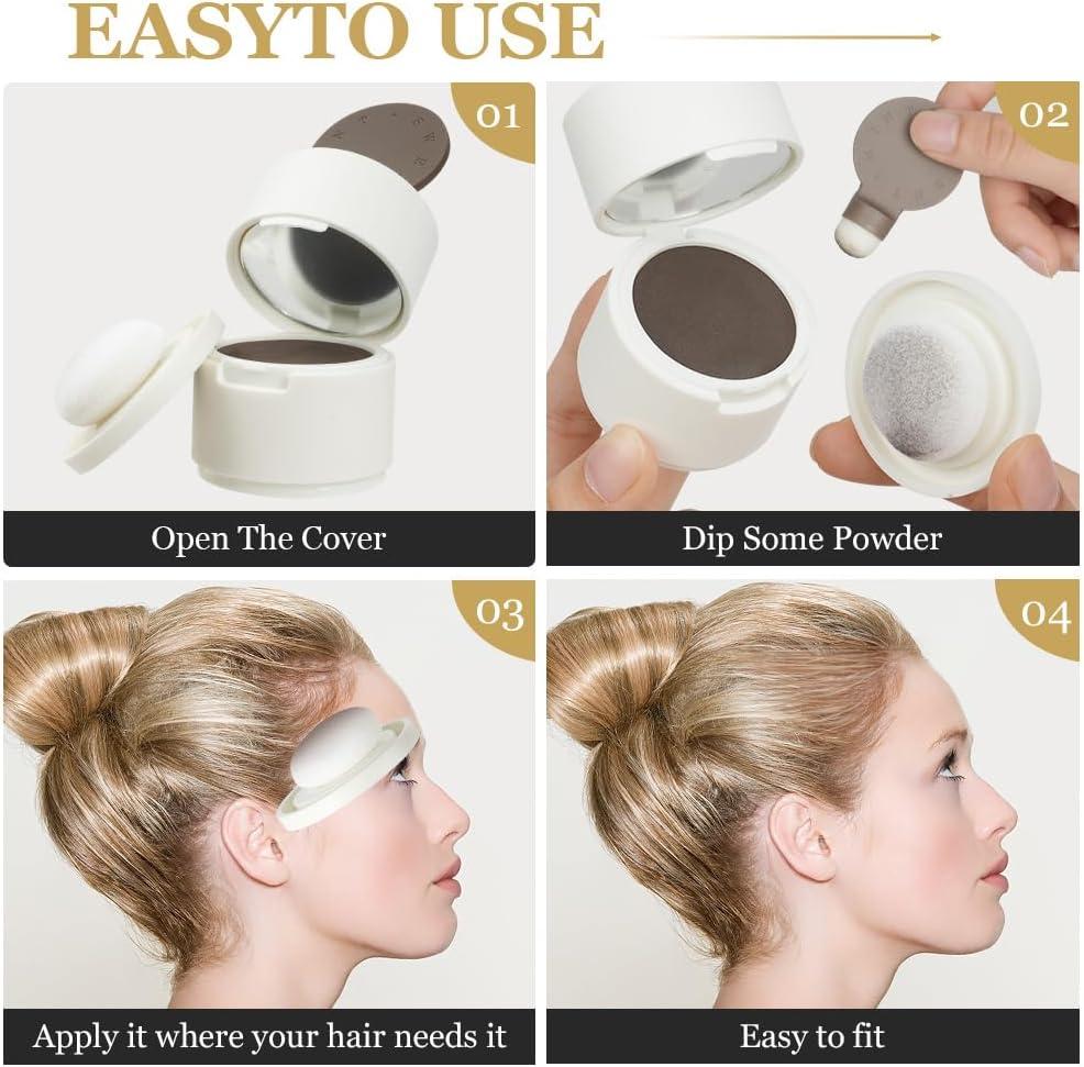Windproof & Sweatproof Hairline Powder - Dark Brown Hair Root Concealer ...