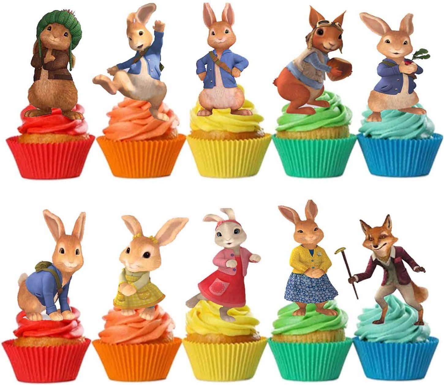 20 Peter Rabbit Edible Edible Cup Cake Toppers Birthday Party Wafer ...