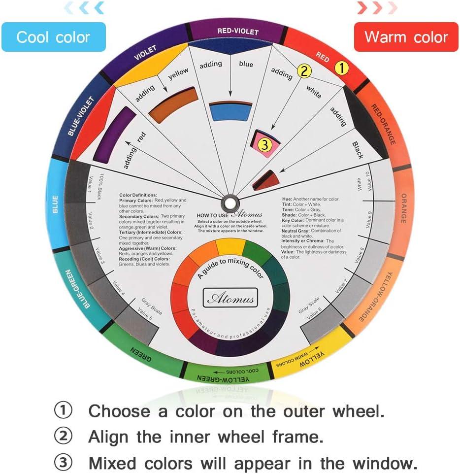 Pocket Color Wheel & Mixing Guide for Art Class & Makeup Blending ...
