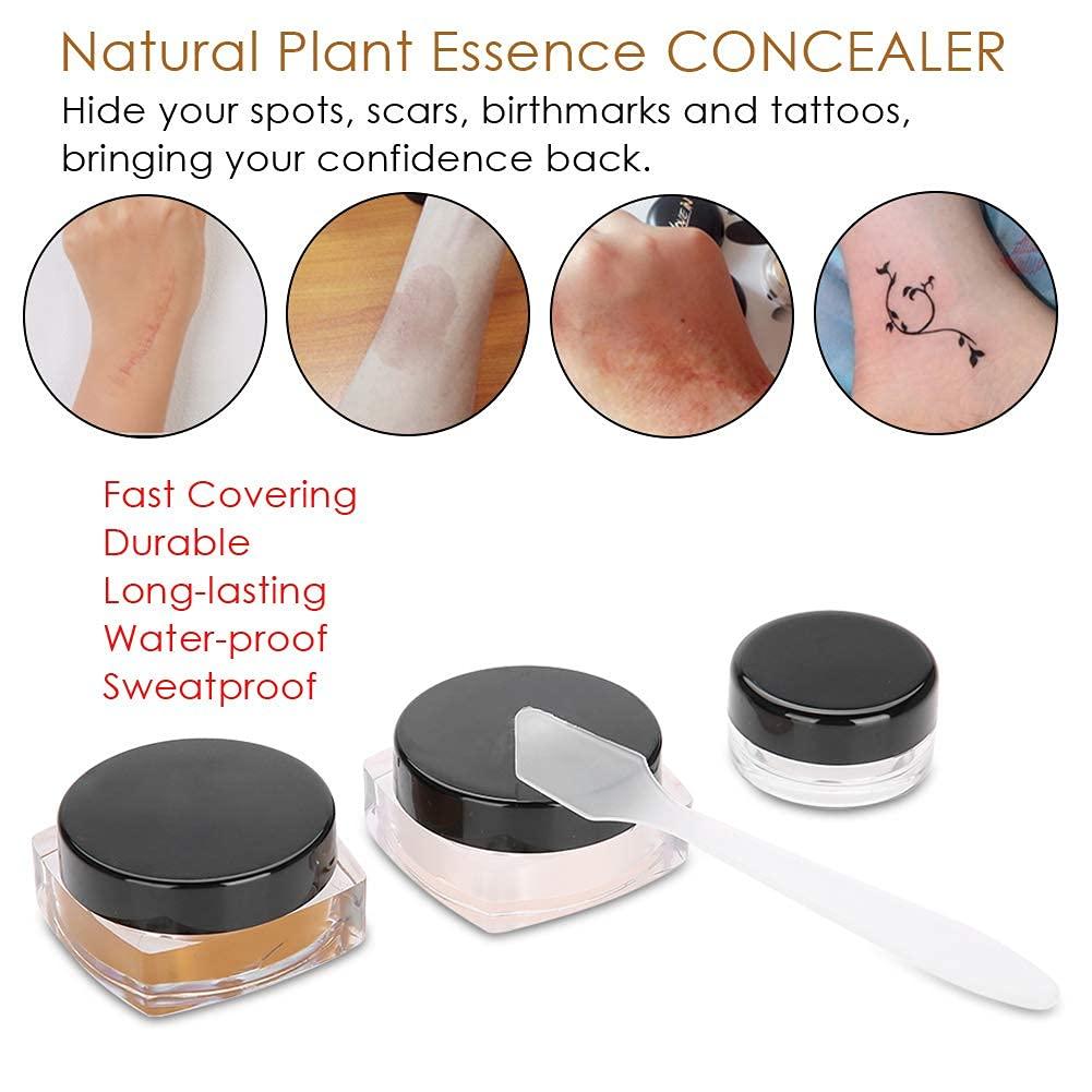 Waterproof Tattoo Cover-Up Makeup Set for Dark Spots, Scars, Vitiligo ...