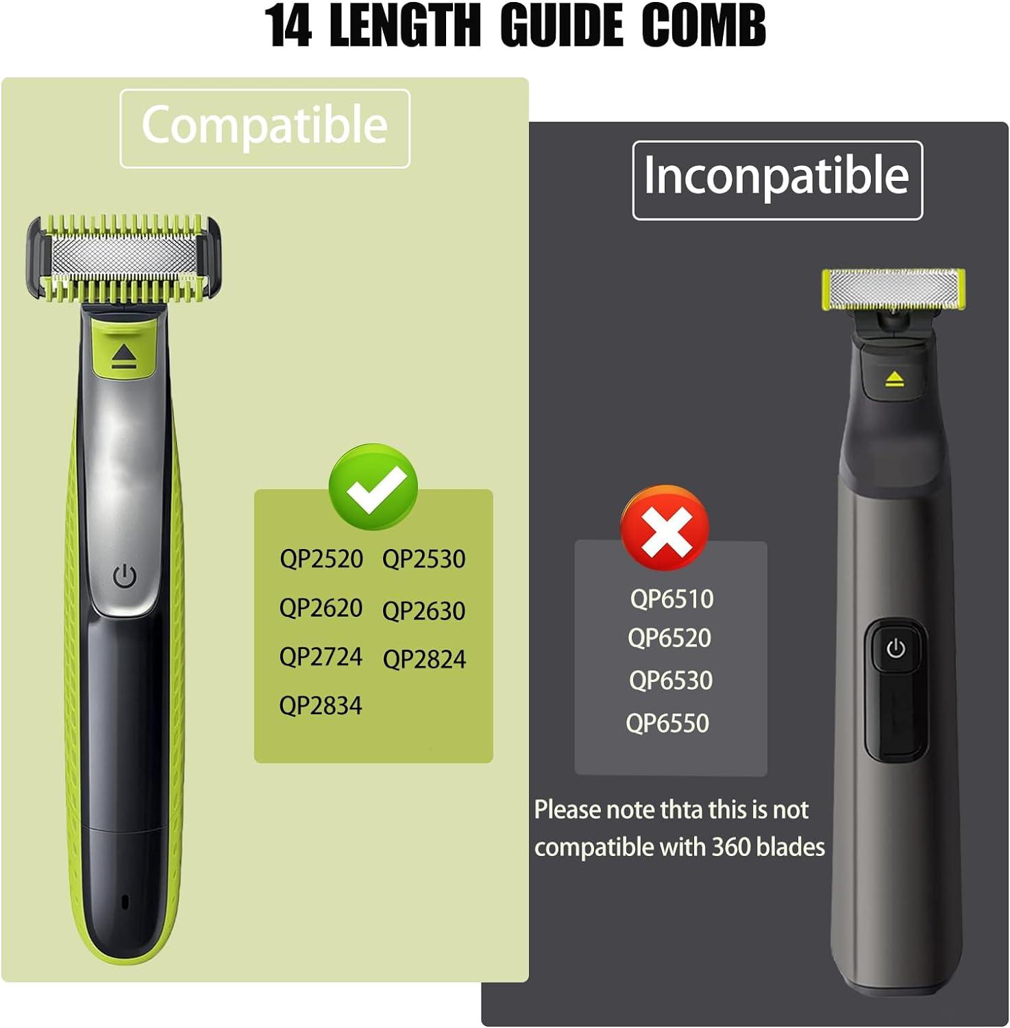 14-Length Precision Adjustable Guide Comb for One Blade Attachments ...