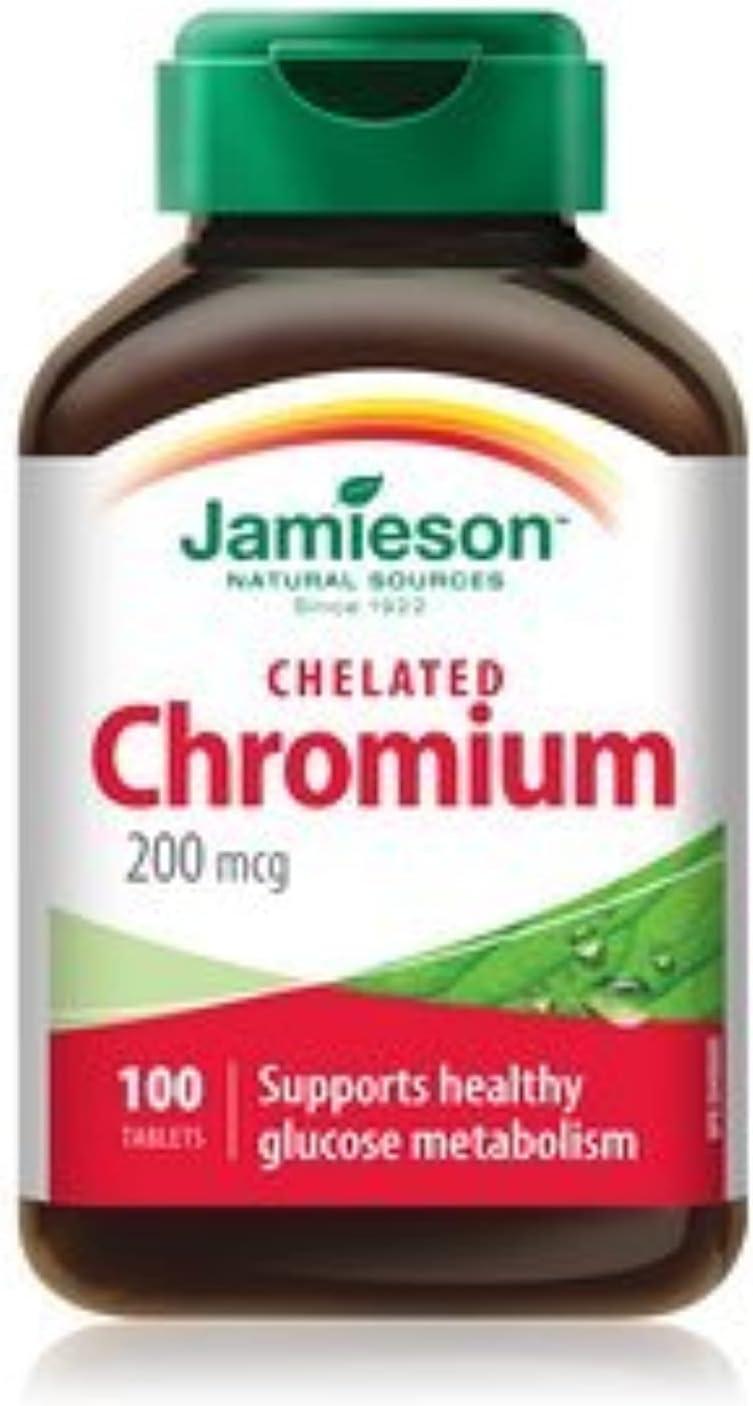 Jamieson Chelated Chromium 200mcg - 100 Tablets | Supports Healthy ...