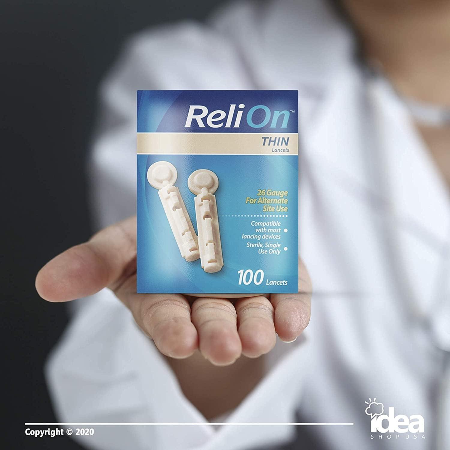ReliOn Thin Lancets 26 Gauge 100 Ct Bundle + Diabetes Care Guide ...