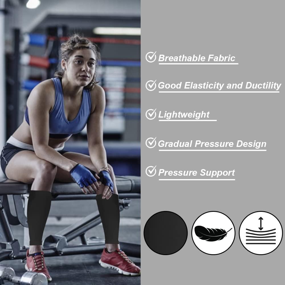 Novetec Calf Compression Sleeves (20-30mmhg) - Leg Support for Running ...