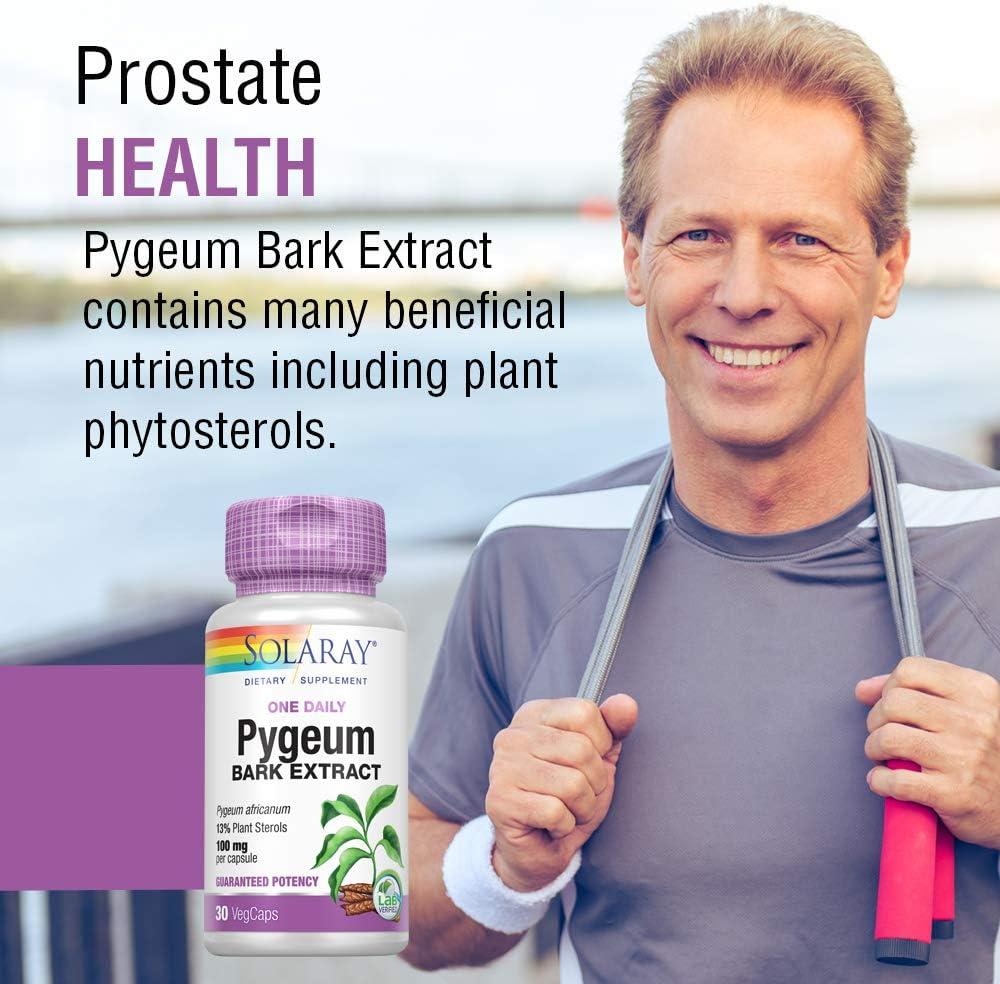 SOLARAY Pygeum Bark Extract 100mg for Healthy Prostate Support - 30 ...