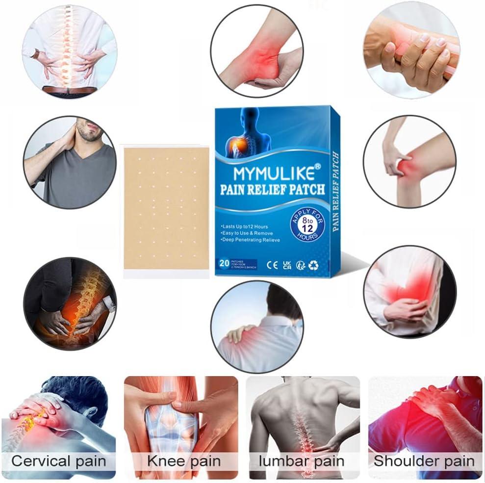 20 Count Pain Relief Patches - Heat & Cold Therapy for Neck Shoulders ...