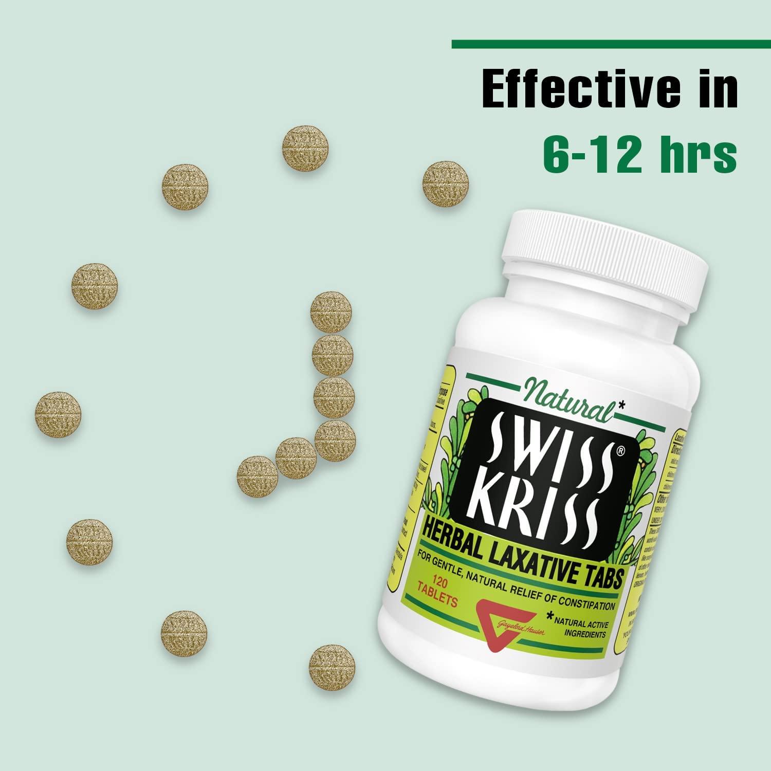 Swiss Kriss Herbal Laxative Tablets - Gentle & Natural Constipation ...