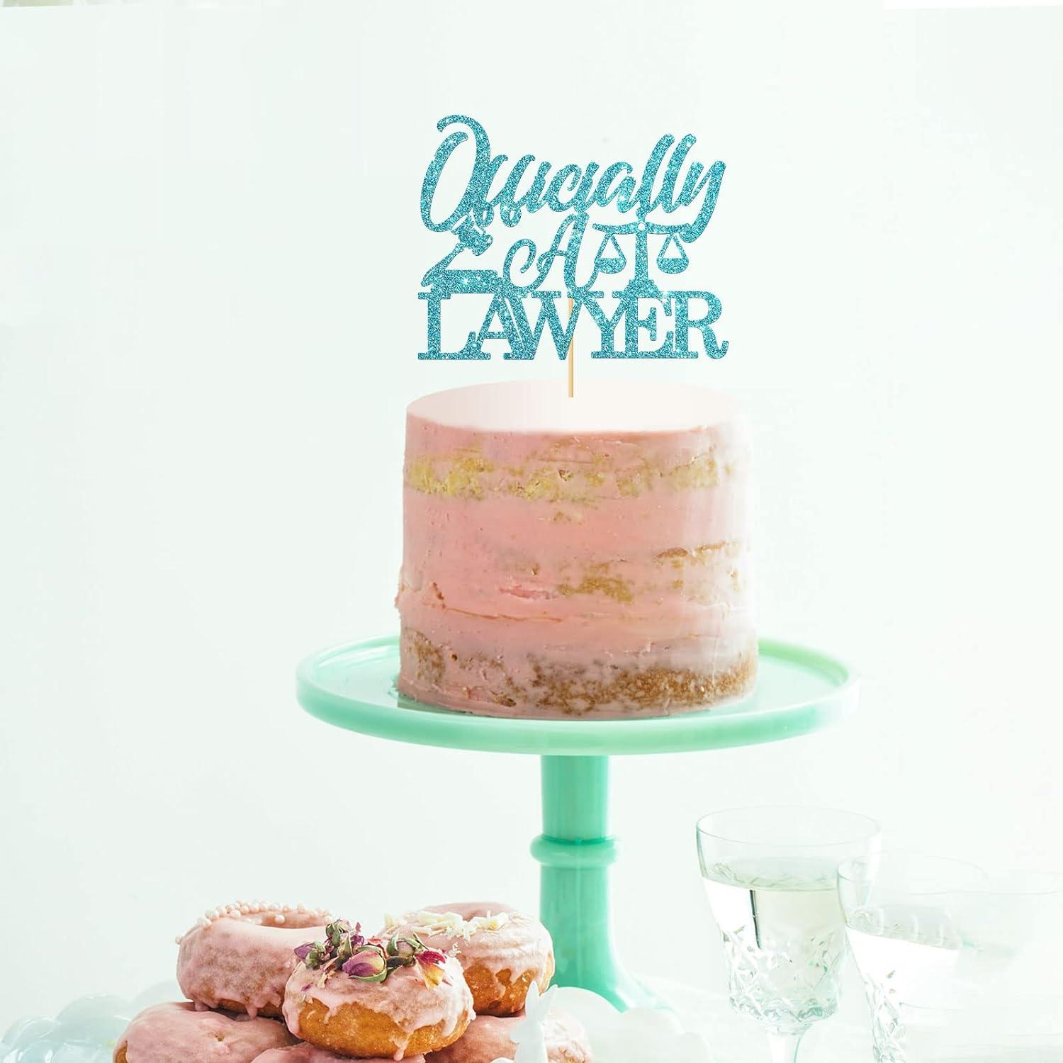 WeBenison Glitter Officially a Lawyer Cake Topper/Congrats Lawyer Cake ...