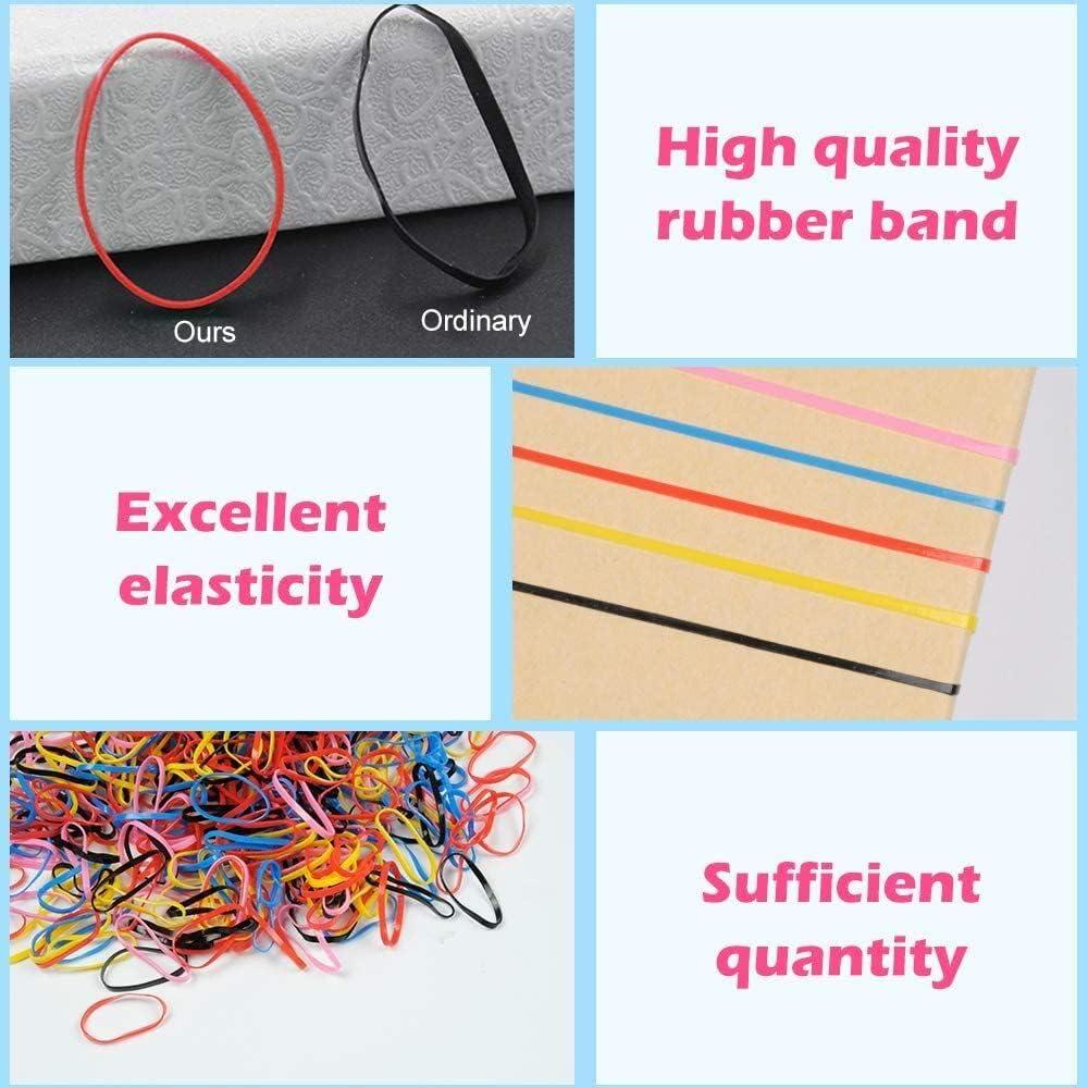 MORGLES 1000 PCS Mini Rubber Bands for Kids - Small Elastic Hair Bands ...