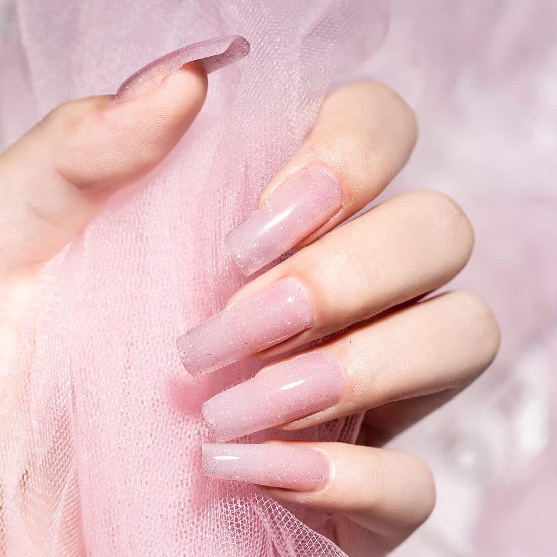 Mobray Poly Extension Nail Gel Kit - 8 Colors, Clear Pink Red Glitter ...