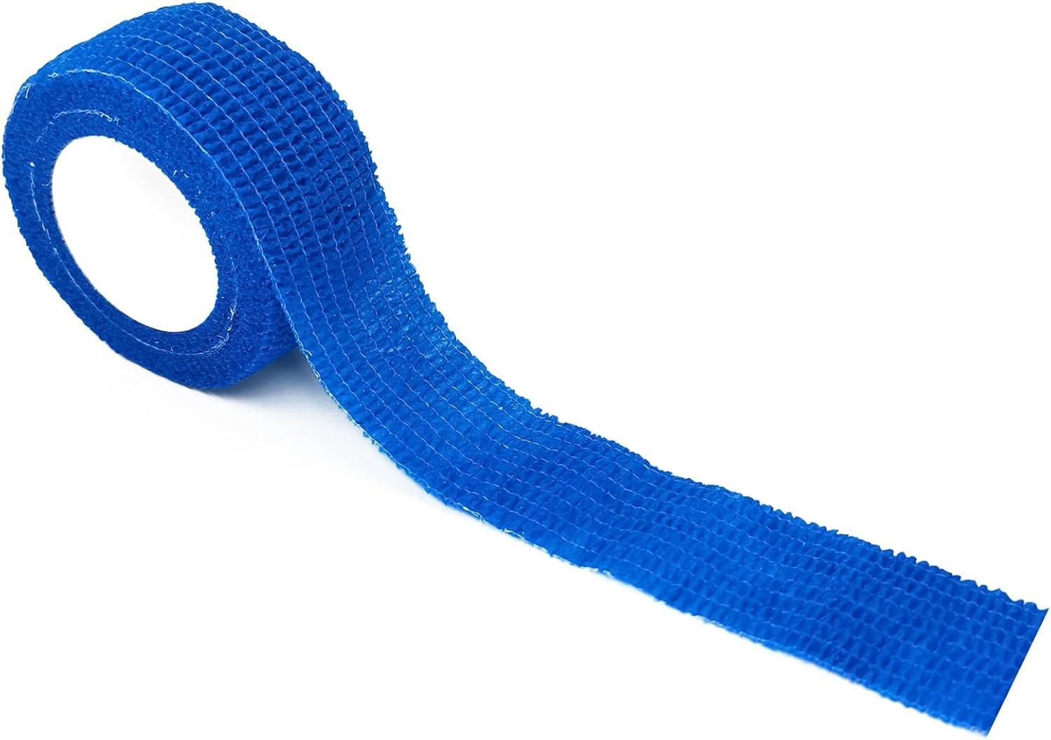 12 Rolls Self-Adhesive Sport Elastic Bandage - 2.5cm x 4.5m Blue ...