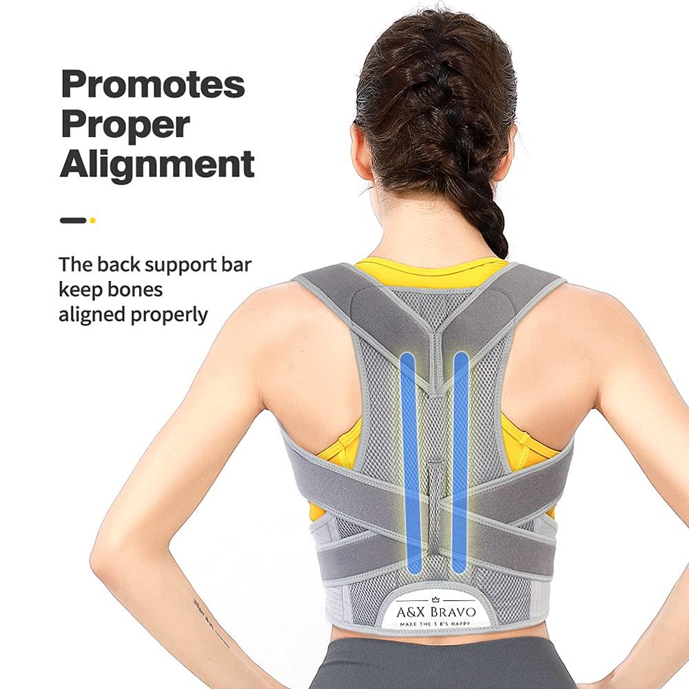 A&X Bravo Posture Corrector for Men and Women - Adjustable Lumbar ...