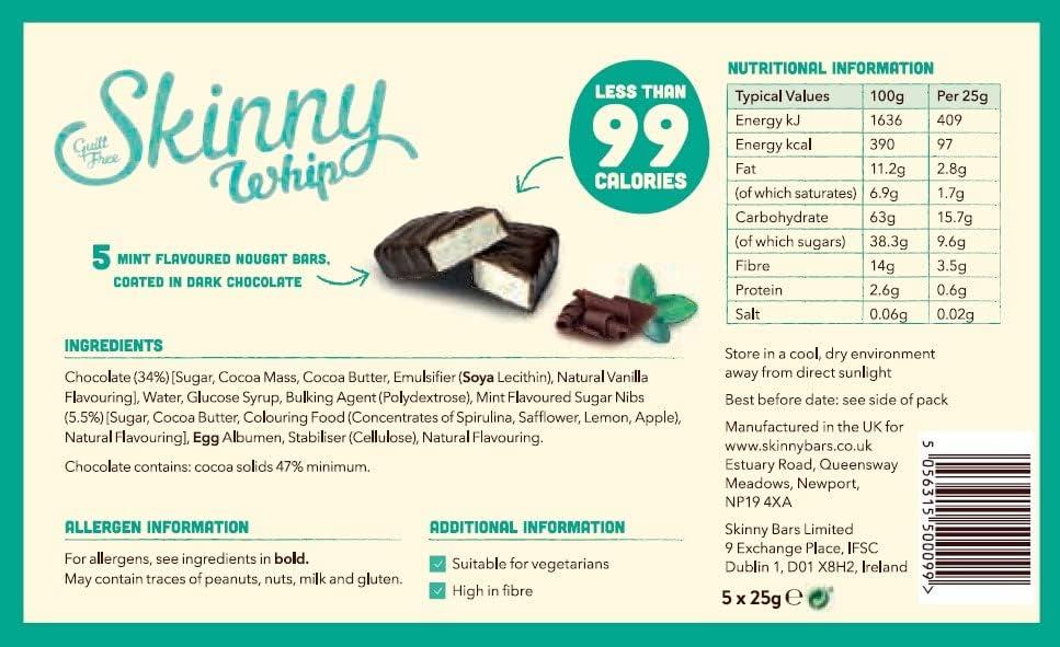 Skinny Whip Mint & Chocolate 10x5x25g - 1 Count Pack, Mint Flavor | Buy ...