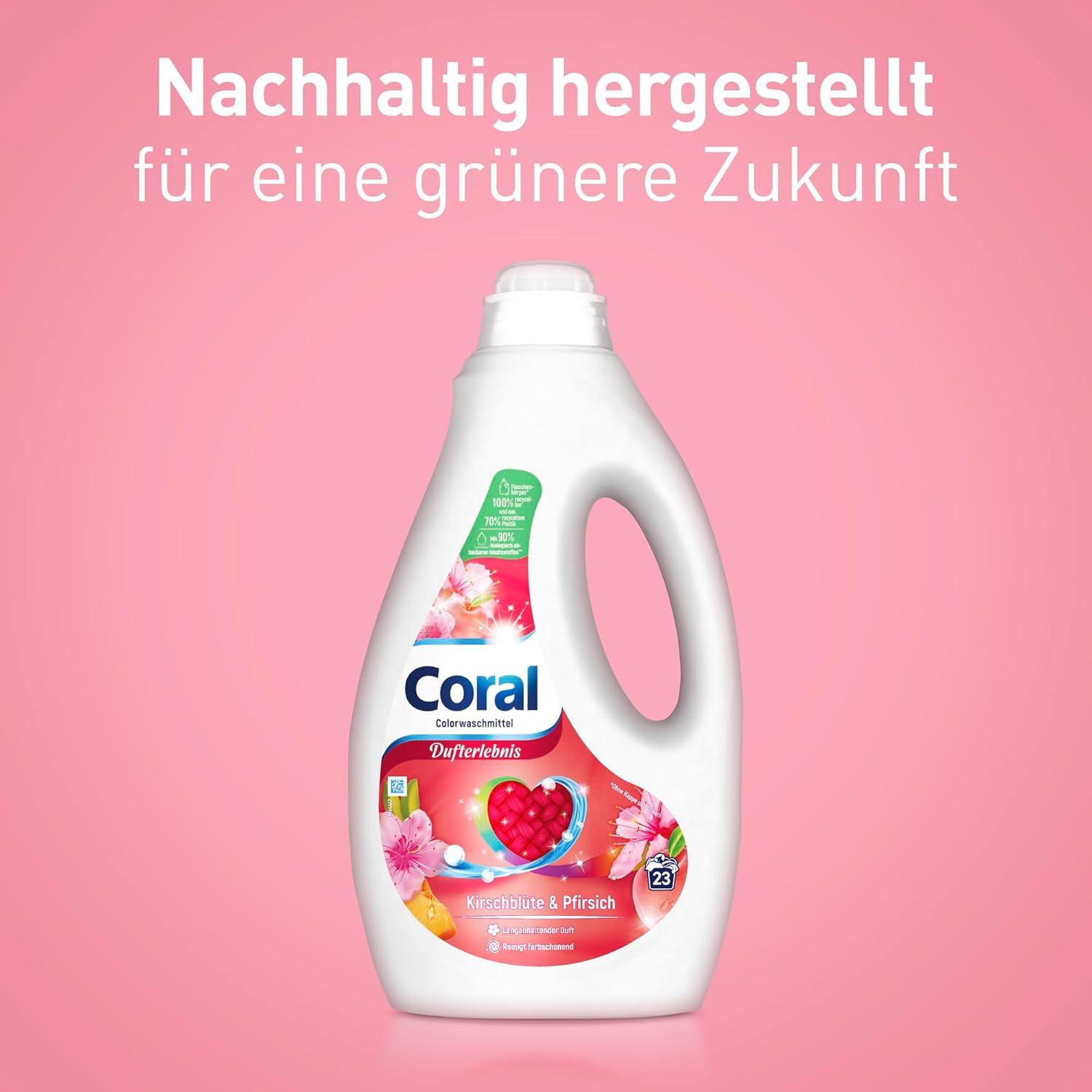 Coral Fragrance Color Detergent - Cherry Blossom & Peach Liquid for ...