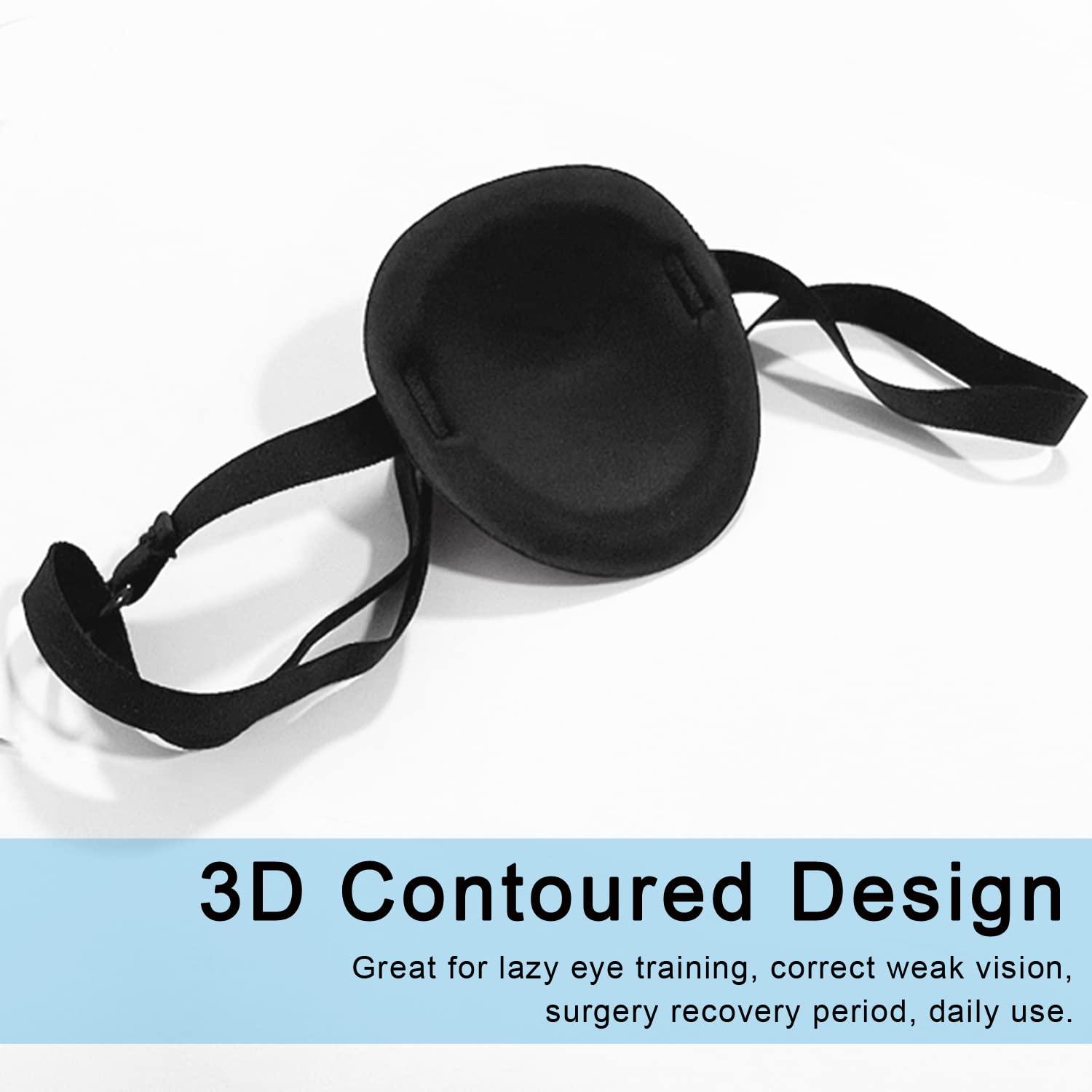 2PCS Adjustable 3D Eye Patch Set for Adults & Kids - Soft Eye Patches ...