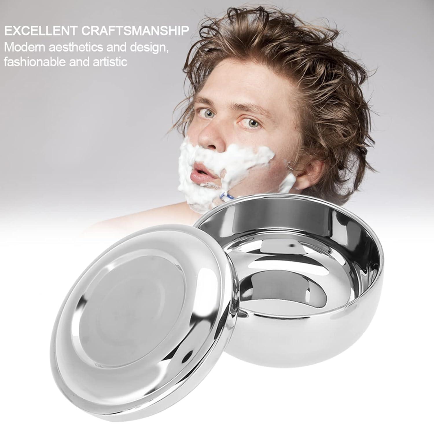 Stainless Steel Shaving Bowl with Lid - Universal Men's Razor Cup for ...
