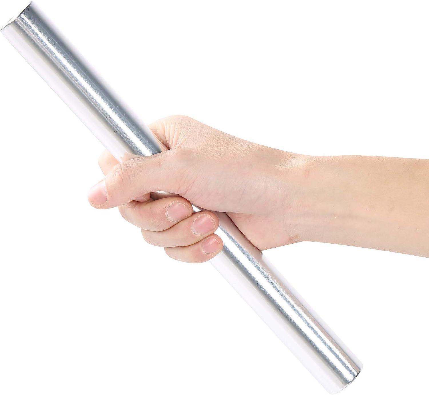 Keenso 3 Pcs Aluminum Alloy Relay Race Baton - Silver | Track & Field ...