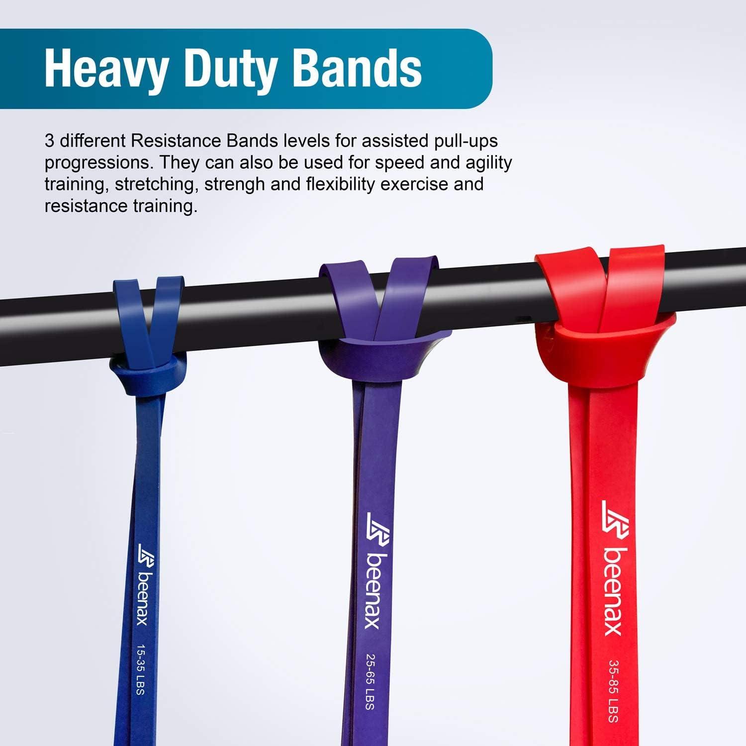 Beenax Resistance Bands Pull Up Assist Bands Set - Thick Heavy ...