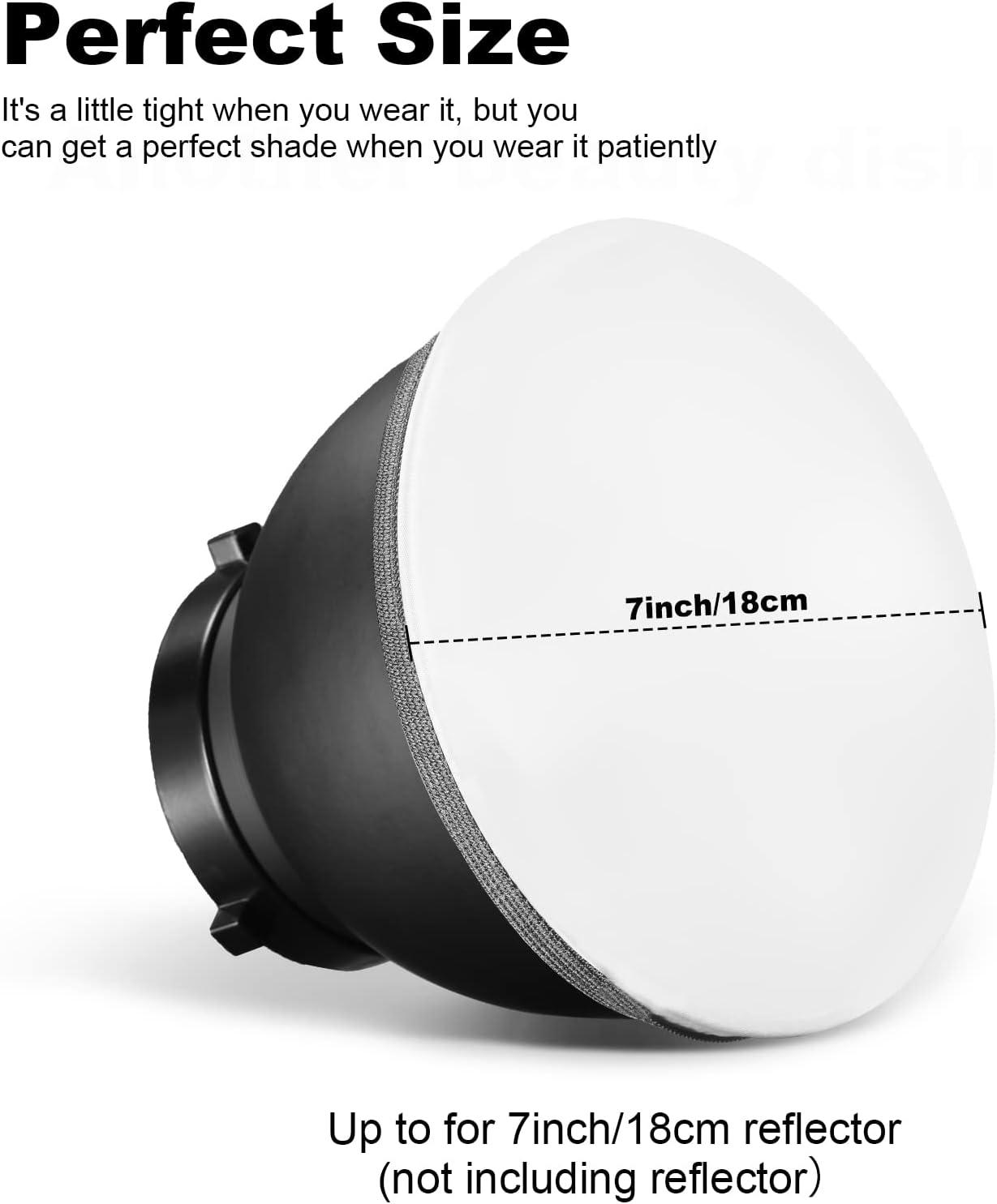 Soonpho 7" 180mm Soft Diffuser Sock for Photography Studio Strobe ...