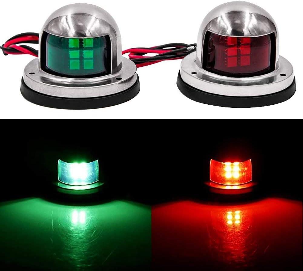 LED Navigation Anchor Light for Boat - Marine Bow Lights with Red Green ...