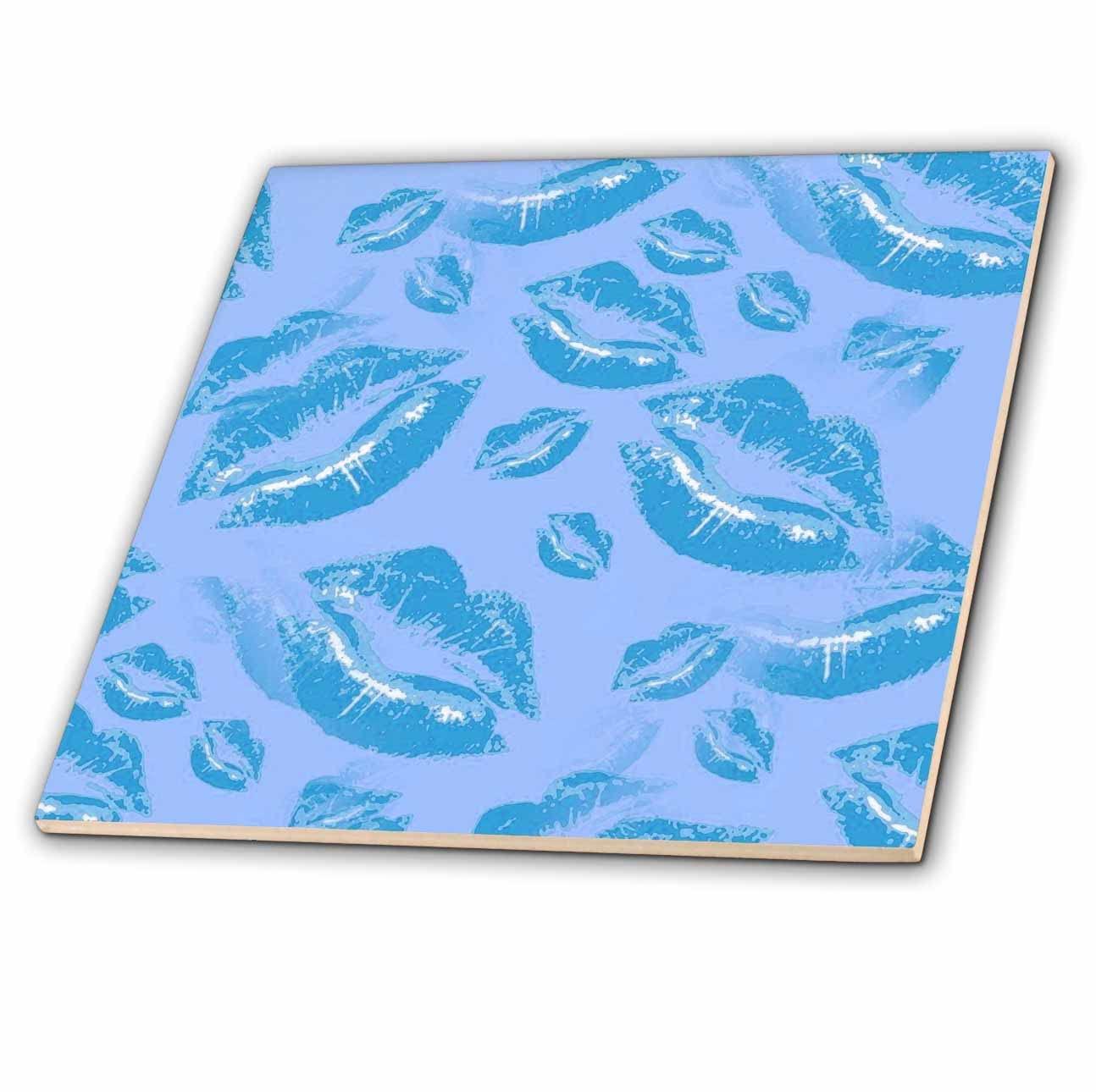 Buy 4 Inch Ceramic Tile - Two Kisses Collided | Boyish Blue Lips ...
