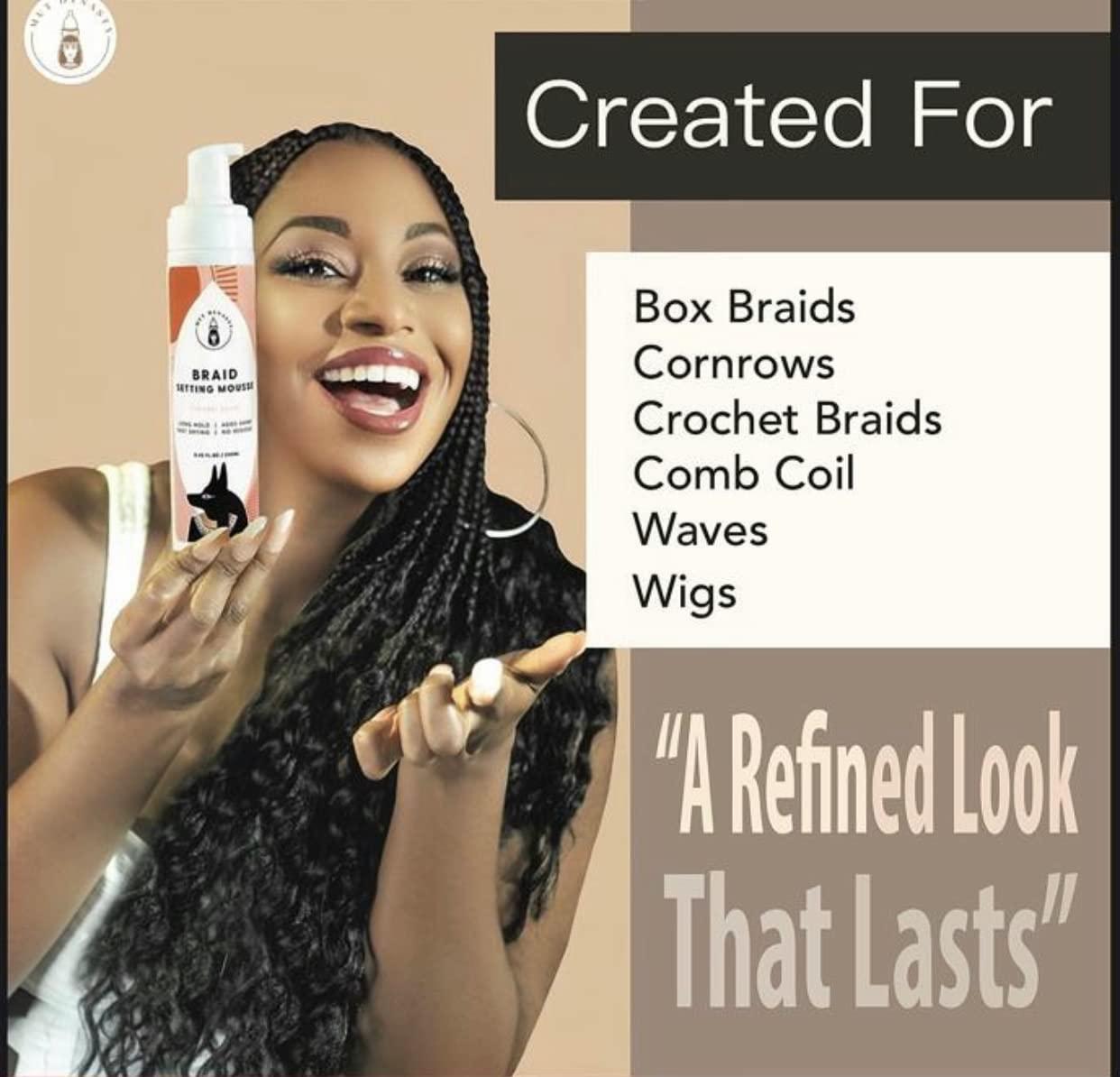 Mut Dynasty Moose Hair Foam for Box Braids - Professional Braid Mousse ...