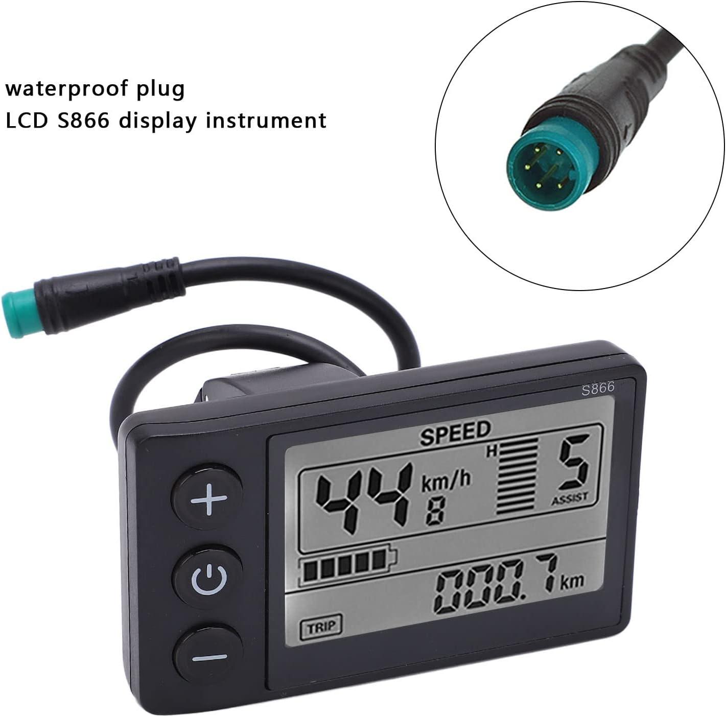 S866 Electric Bicycle LCD Display Meter - 24V 36V 48V E-Bike Control ...